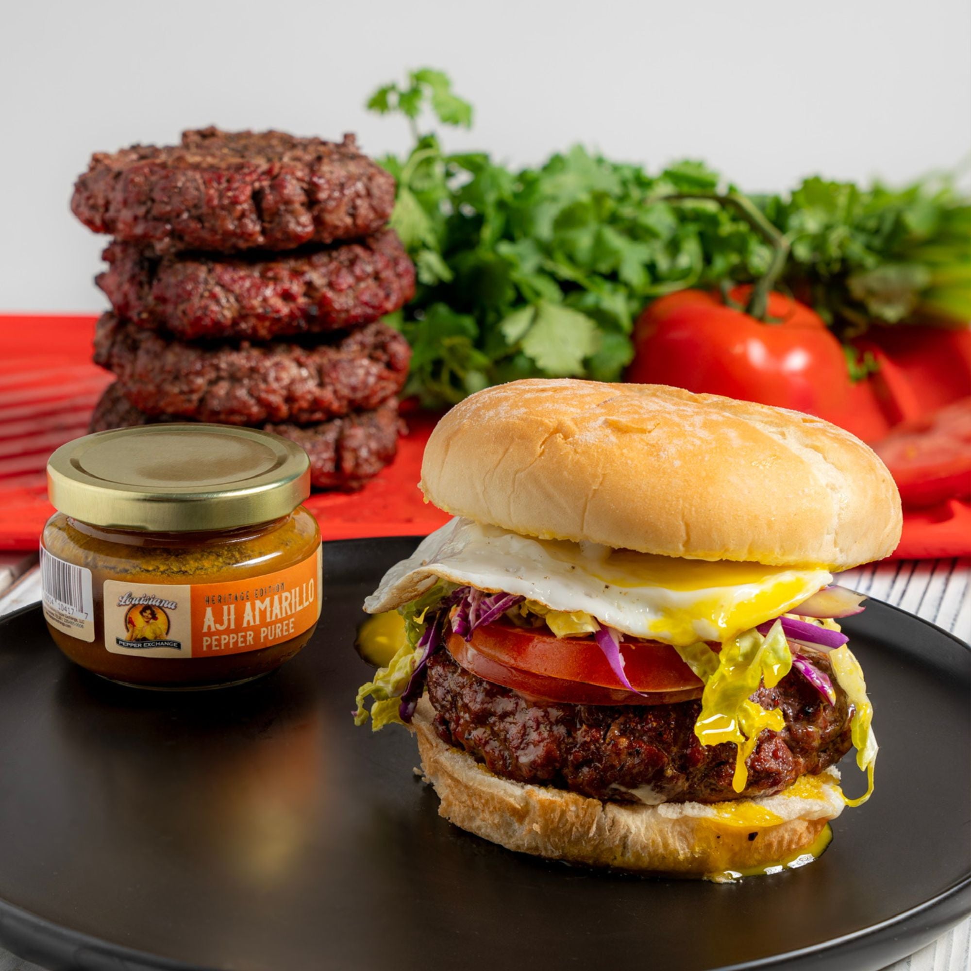 aji amarillo burger with aji amarillo aioli – Louisiana Pepper Exchange
