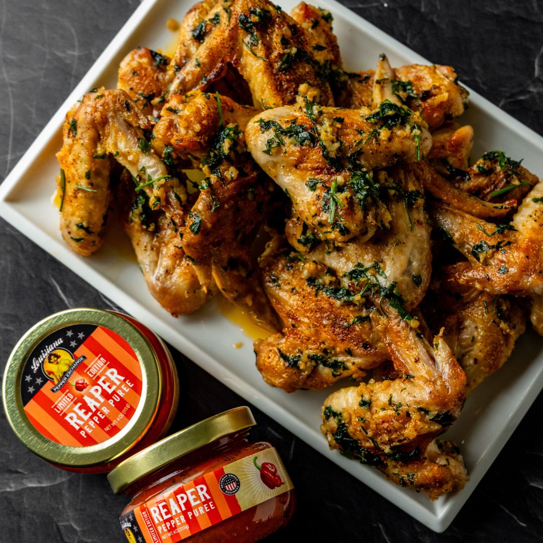 Reaper Pepper Buffalo Wings – Louisiana Pepper Exchange